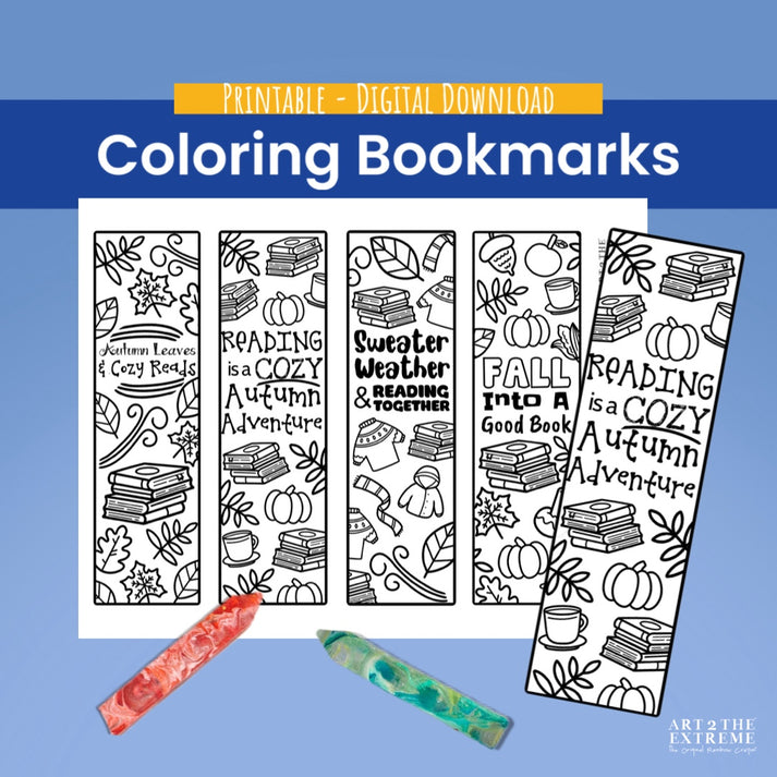 Fall Bookmarks | 4 Printable Coloring Bookmarks (Digital Download ...